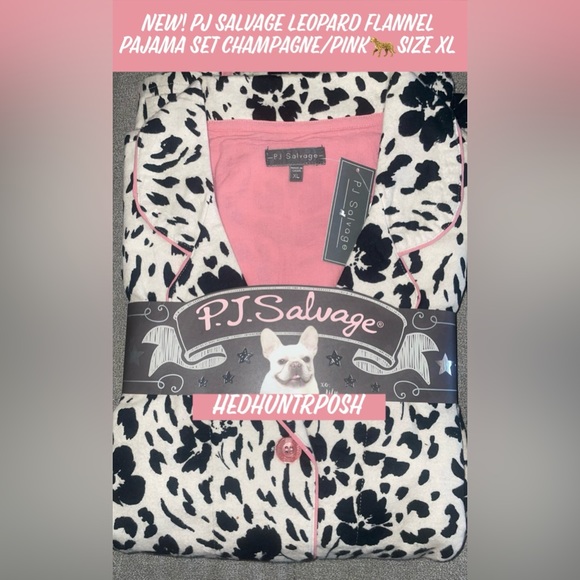 PJ Salvage | Intimates & Sleepwear | New Pj Salvage Leopard Flannel ...